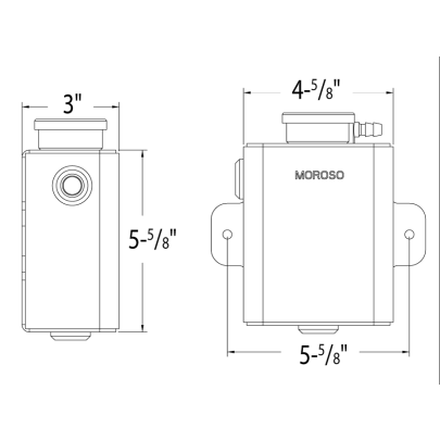 Moroso 63766 Universal Coolant Expansion Tank - Silver Rectangular ...